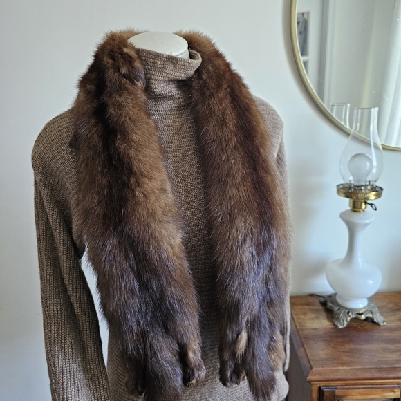 Accessories | Antique 4s American Dark Brown Authentic Real Mink Stole ...